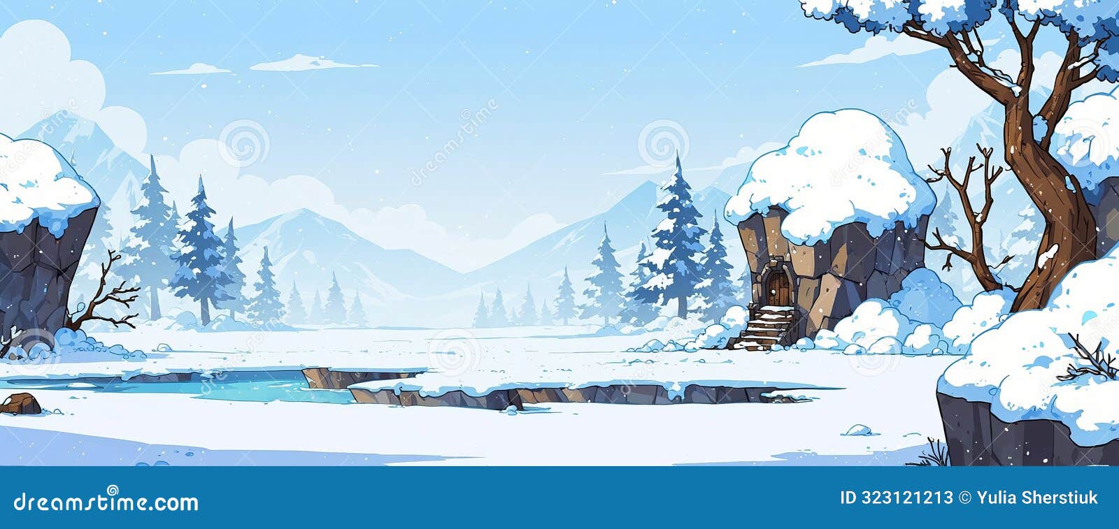 Snow Battleground - Background for Level Design and RPG. Stock ...
