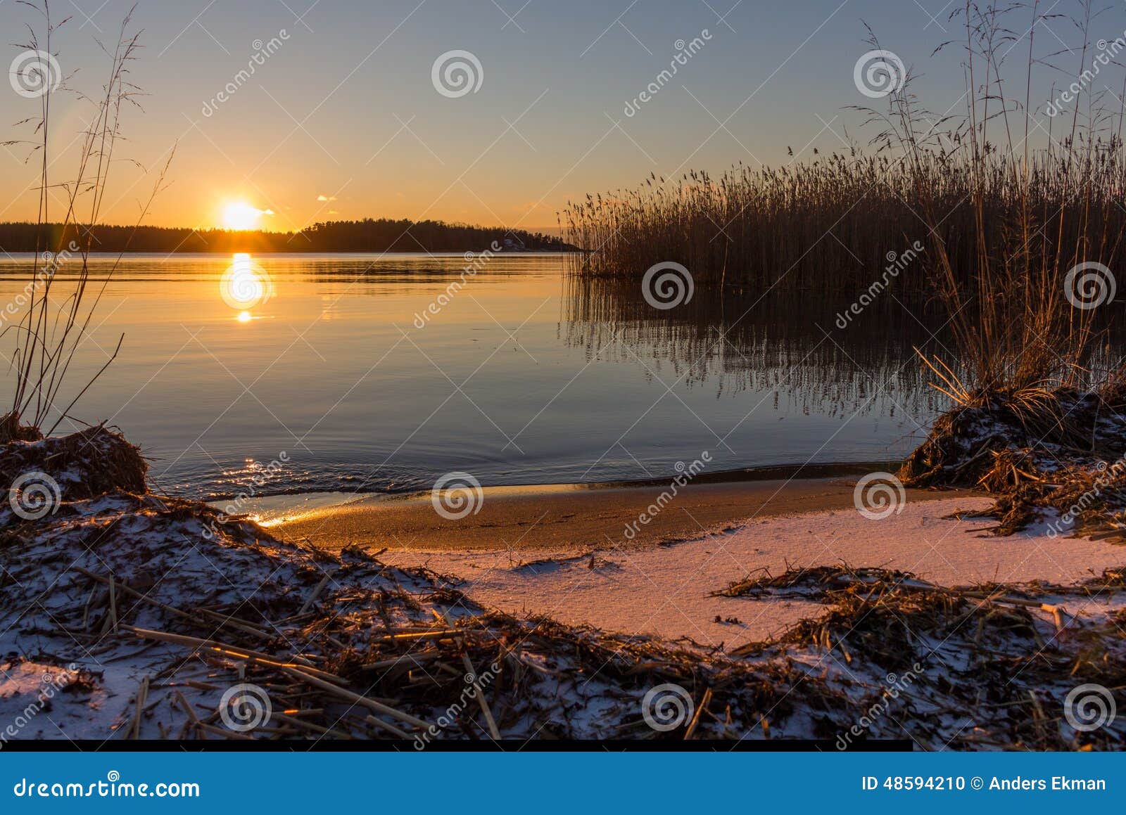 Snow beach stock photo. Image of sand, beach, sunset - 48594210