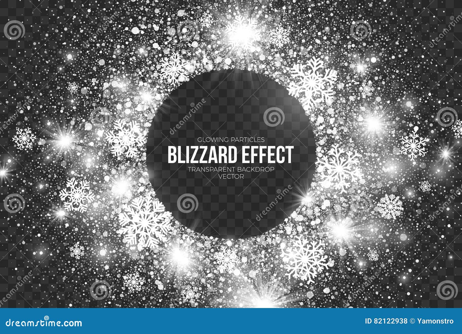 Snow Blizzard Effect on Transparent Background Vector Stock Vector ...