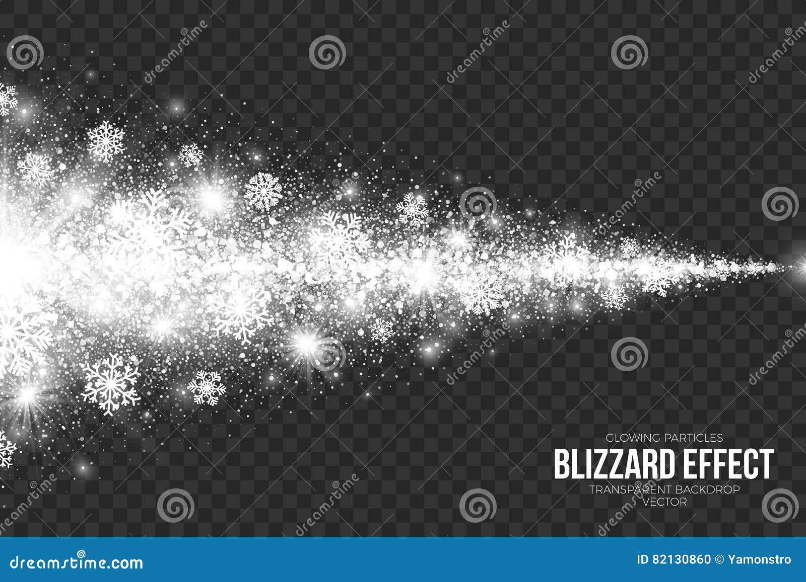 Snow Blizzard Effect on Transparent Background Vector Stock Vector ...