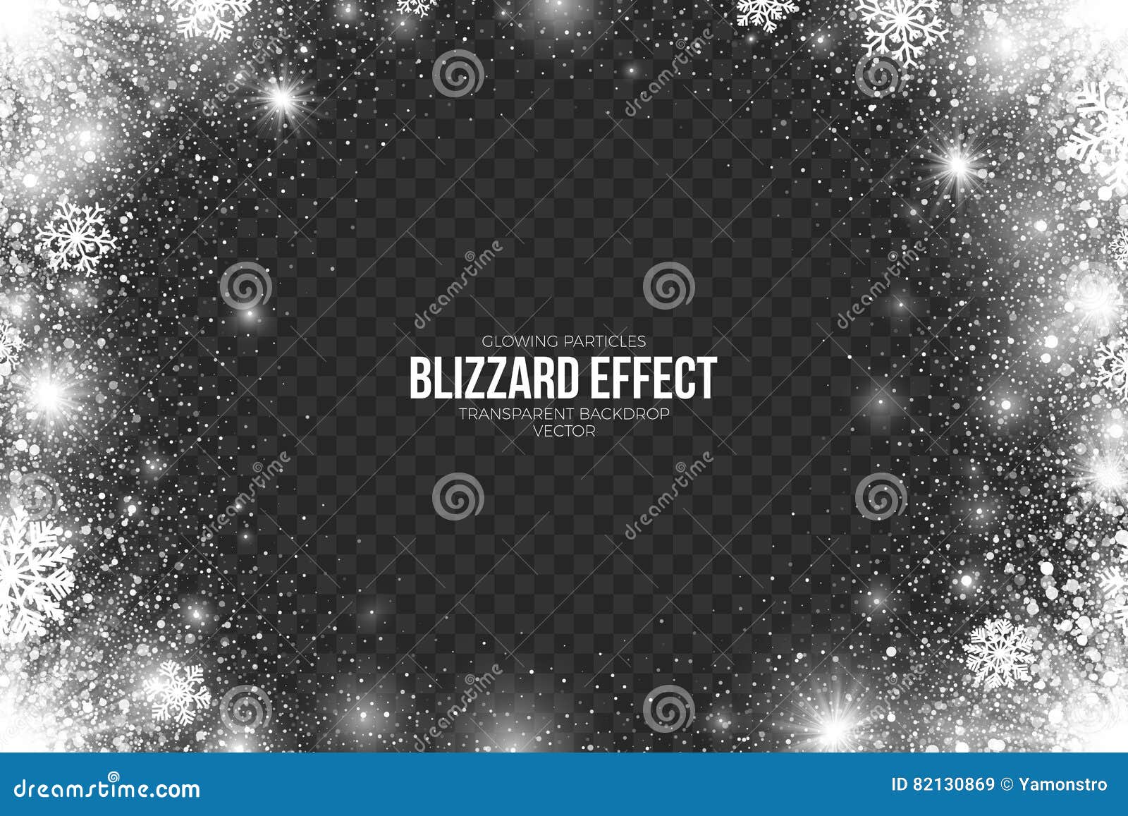 Snow Blizzard Effect on Transparent Background Vector Stock Vector ...