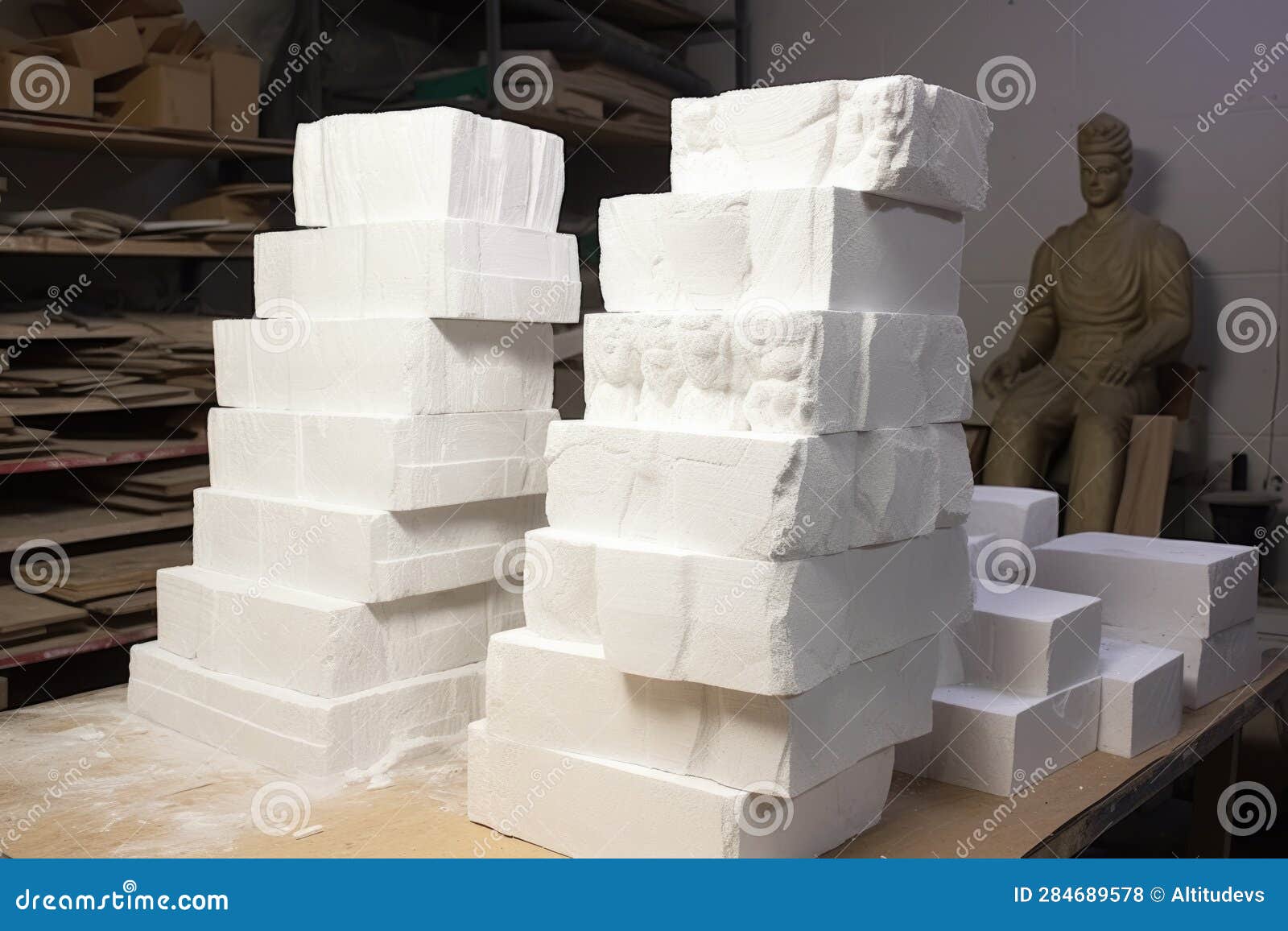 Snow Blocks Stacked, Ready for Sculpting Stock Illustration ...