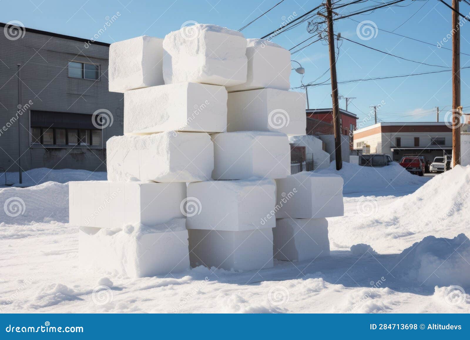 Snow Blocks Stacked for Sculpture Base Stock Illustration ...