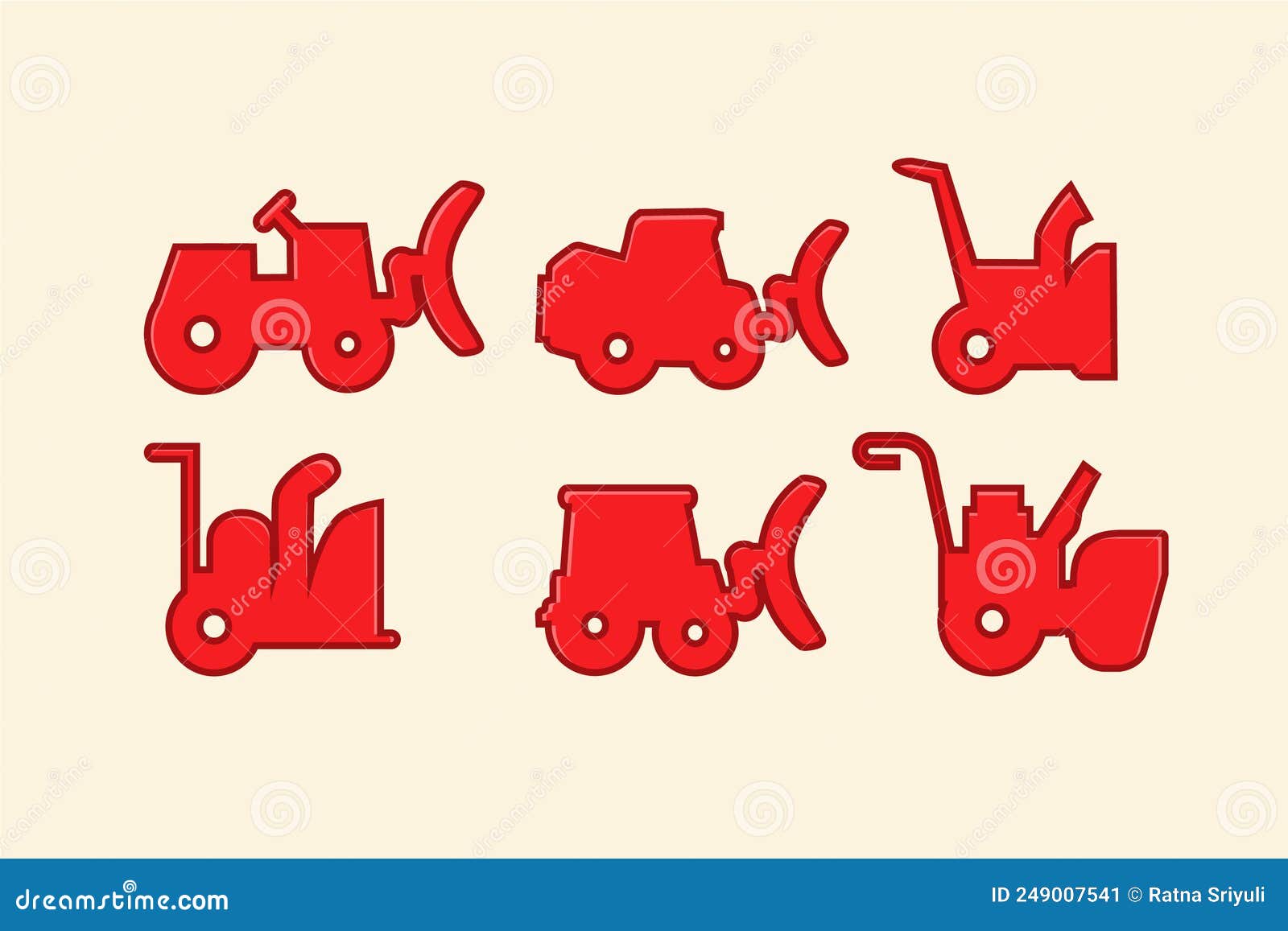 Snow Blower Design Icons Vector Set Stock Vector - Illustration of ...