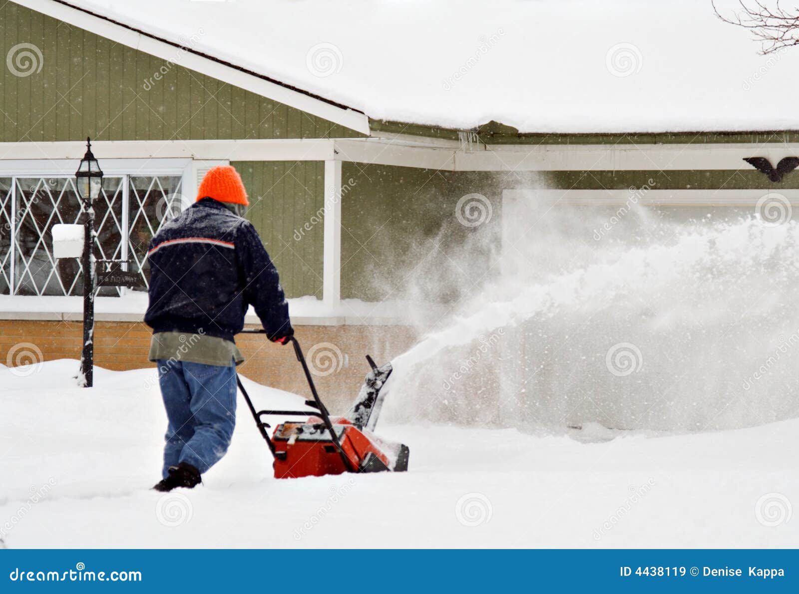 Snow-blower Man stock image. Image of shovel, move, arctic - 4438119