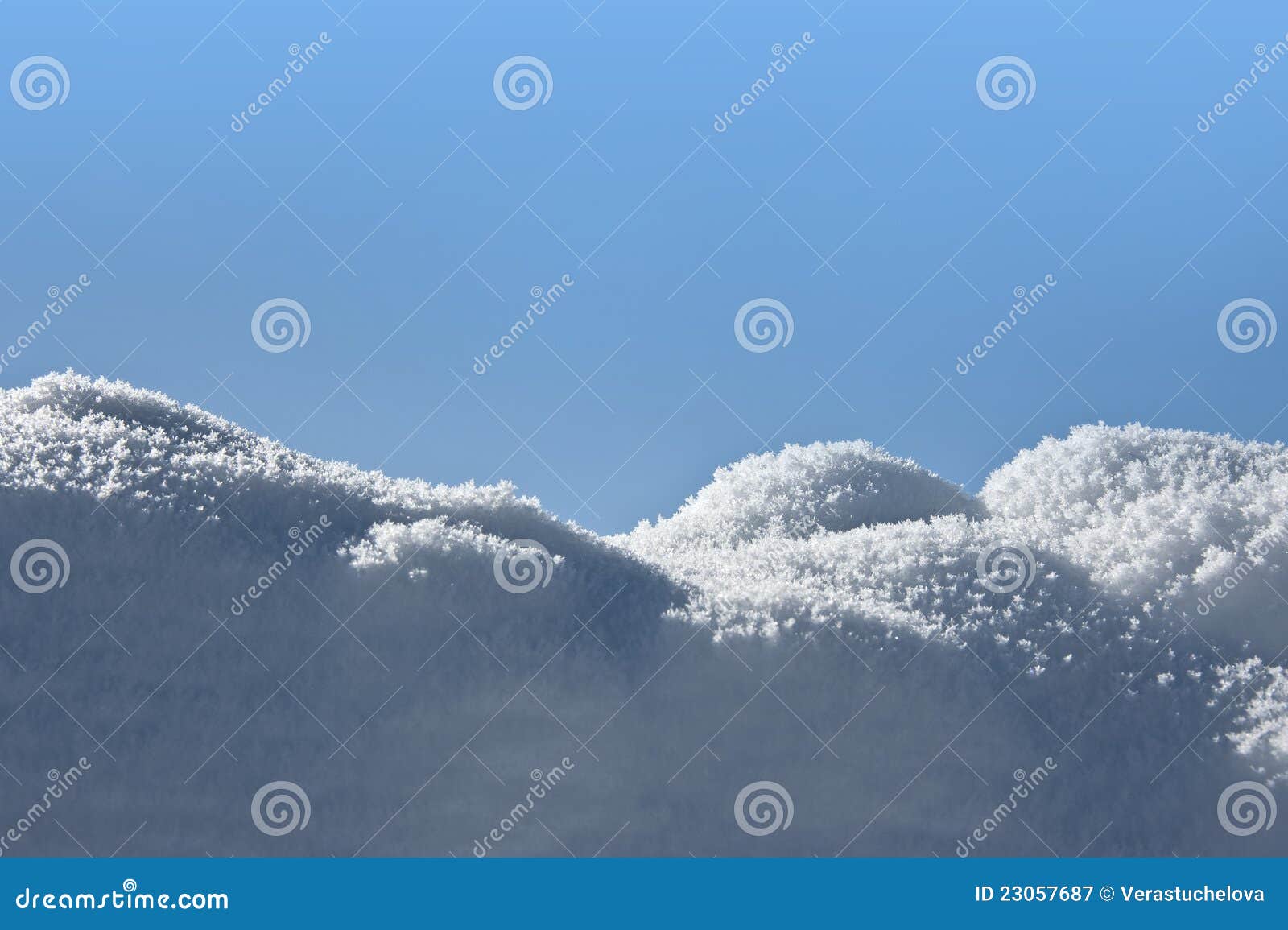 Snow and blue sky stock image. Image of macro, season - 23057687