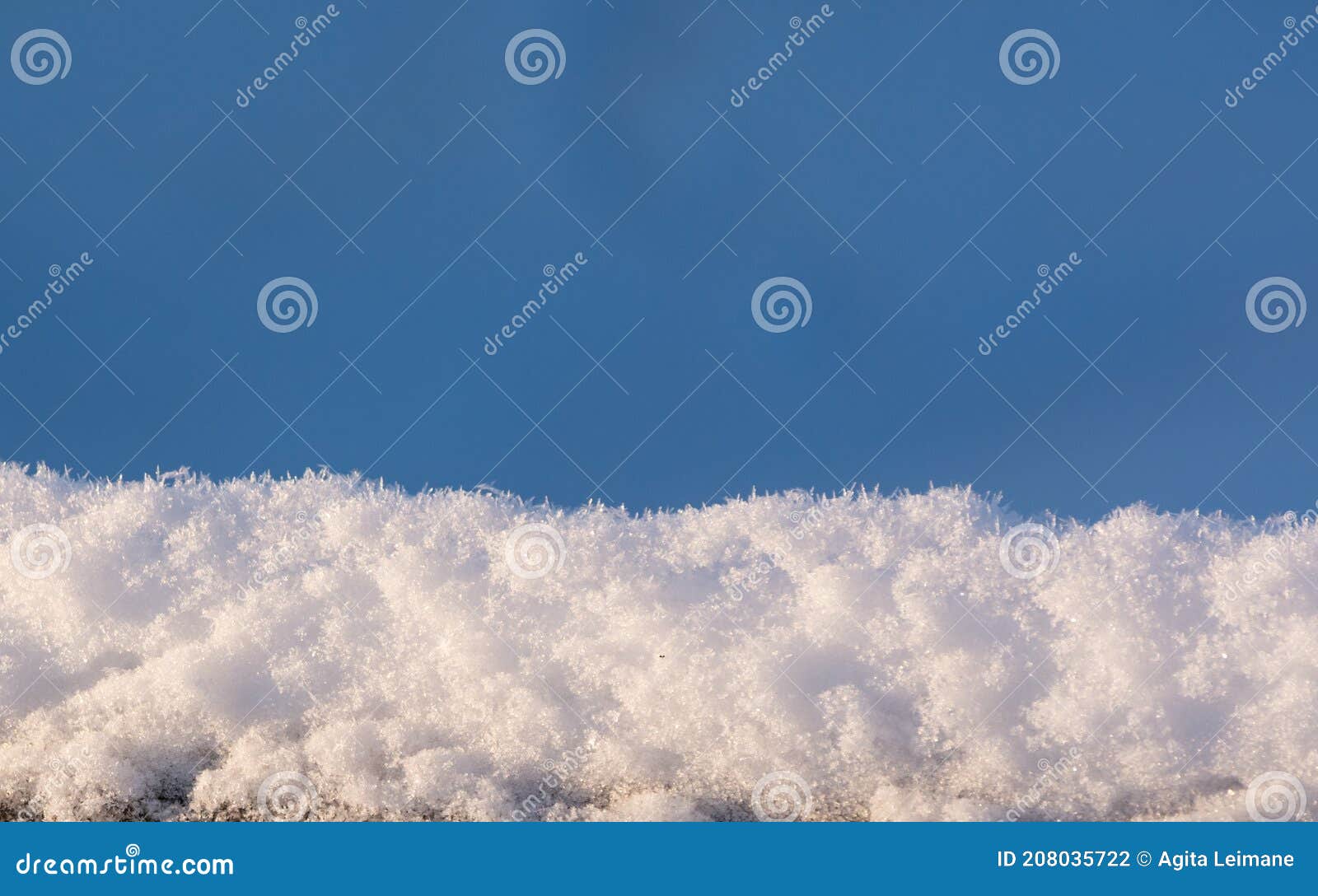 Snow on Blue Sky Background . Stock Photo - Image of climate, blue ...