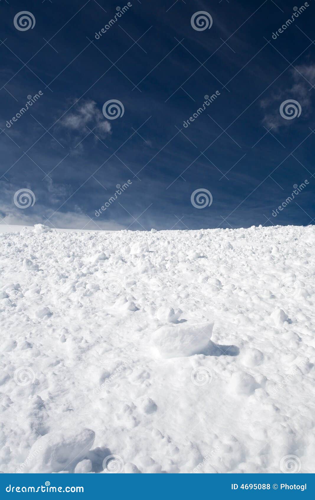Snow and Blue Sky with Clouds Stock Photo - Image of alone, nature: 4695088