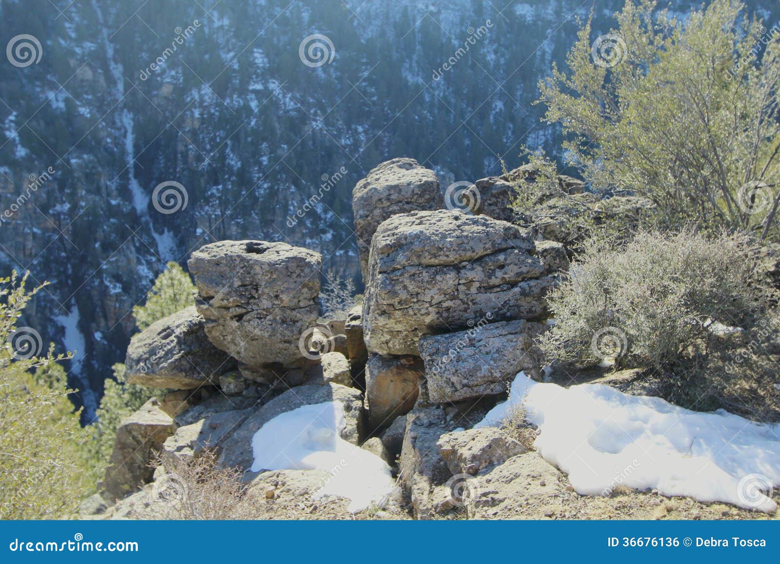 Snow Boulders and Mountains Stock Photo - Image of range, trees: 36676136