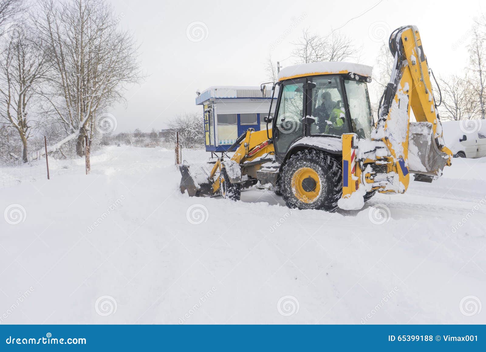 The Snow Breaker is Working in the Winter. Winter Concept Stock Photo ...