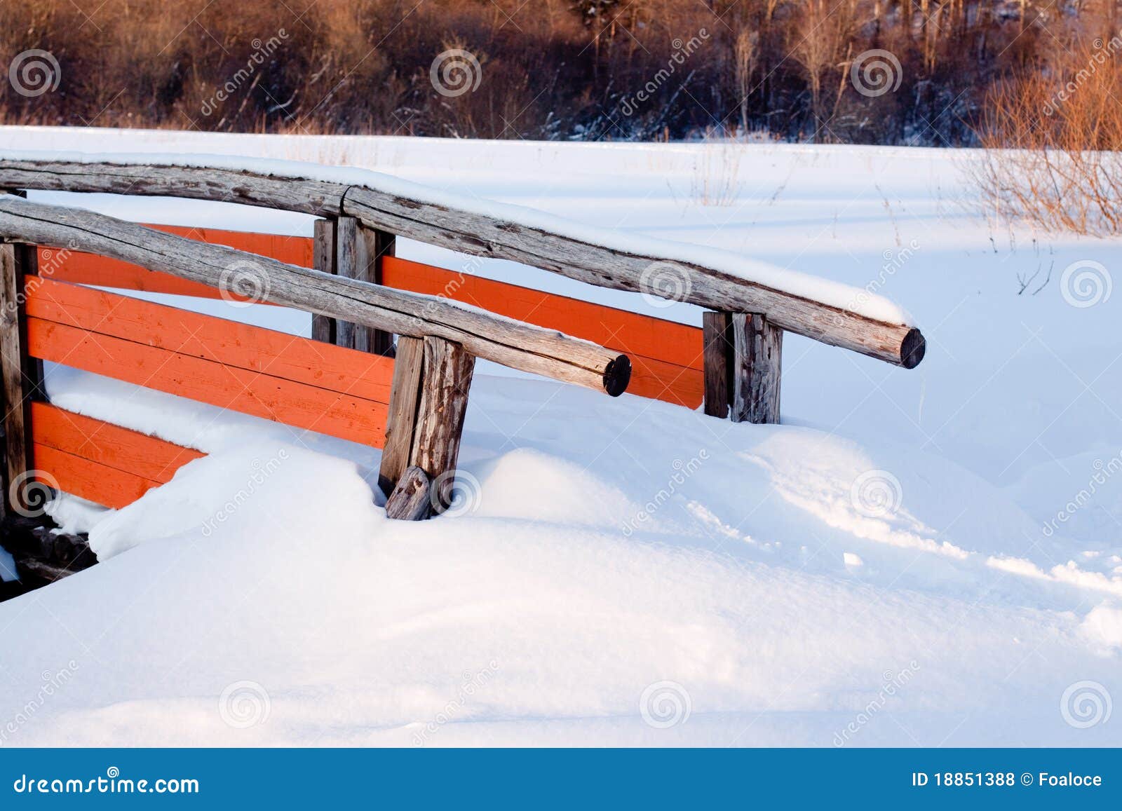 Snow bridge stock photo. Image of brown, small, winter - 18851388