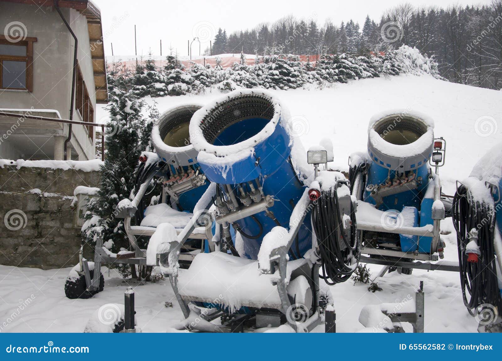Snow cannon stock photo. Image of mountain, frost, artificial - 65562582