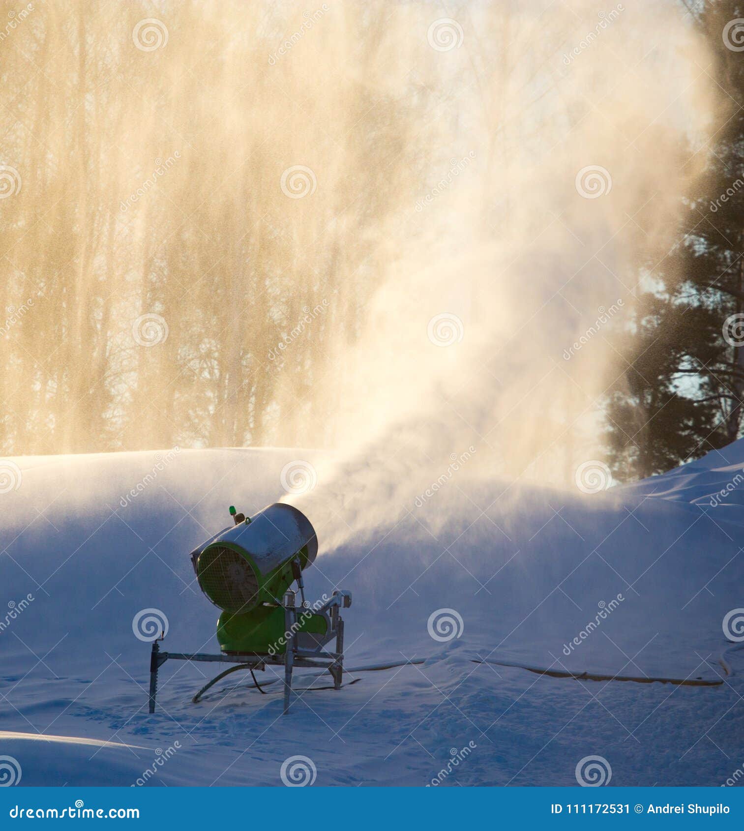 Snow Cannon in a Ski Resort in Winter Stock Image - Image of blower ...