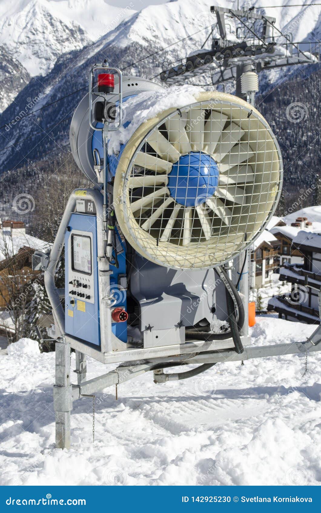 Snow Cannon For The Winter Season On The Ski And Snow Slopes. Now ...