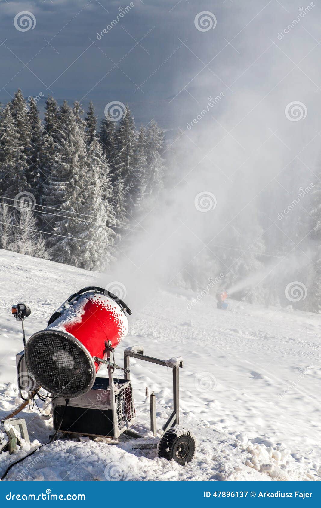 Snow cannon. stock image. Image of cannon, italy, forest - 47896137
