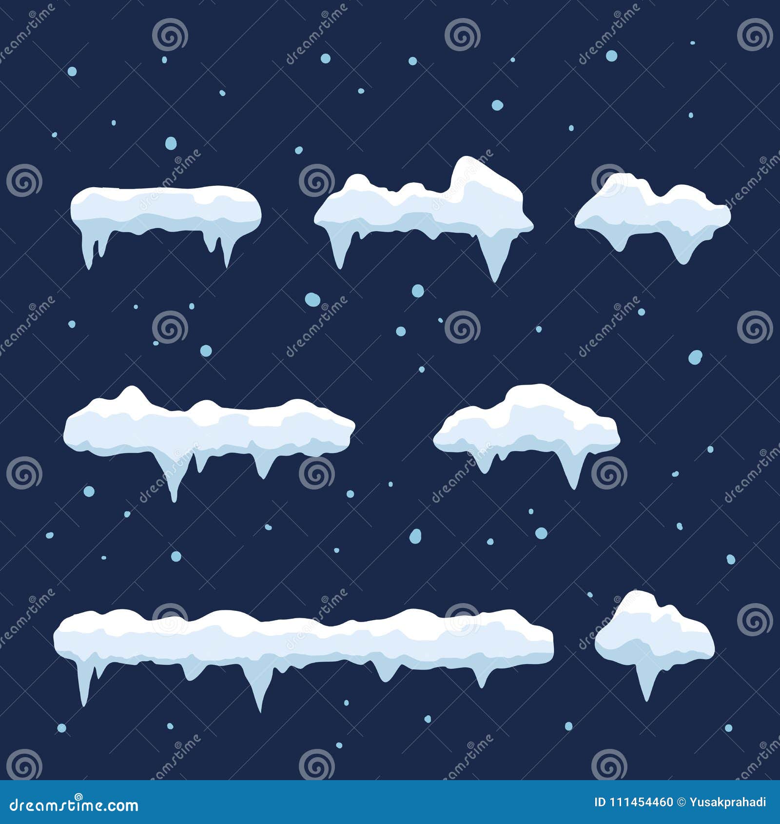 Snow Cap Collection in Different Shape and Sizes Stock Vector ...