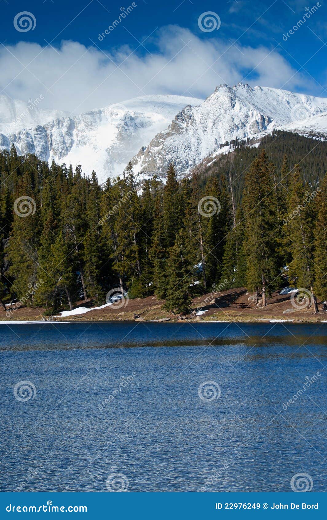 Snow Capped Colorado Rockies Stock Image - Image of lake, outdoors ...