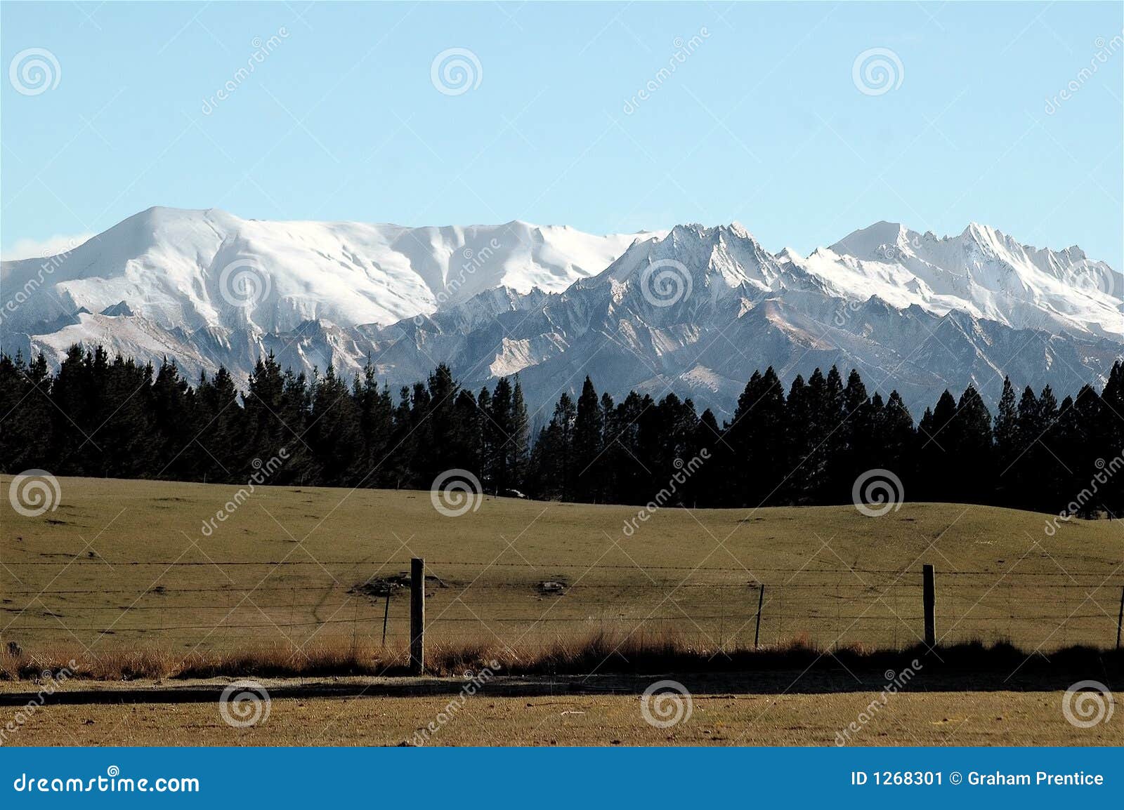 Snow Capped Mountain Range stock image. Image of plain - 1268301