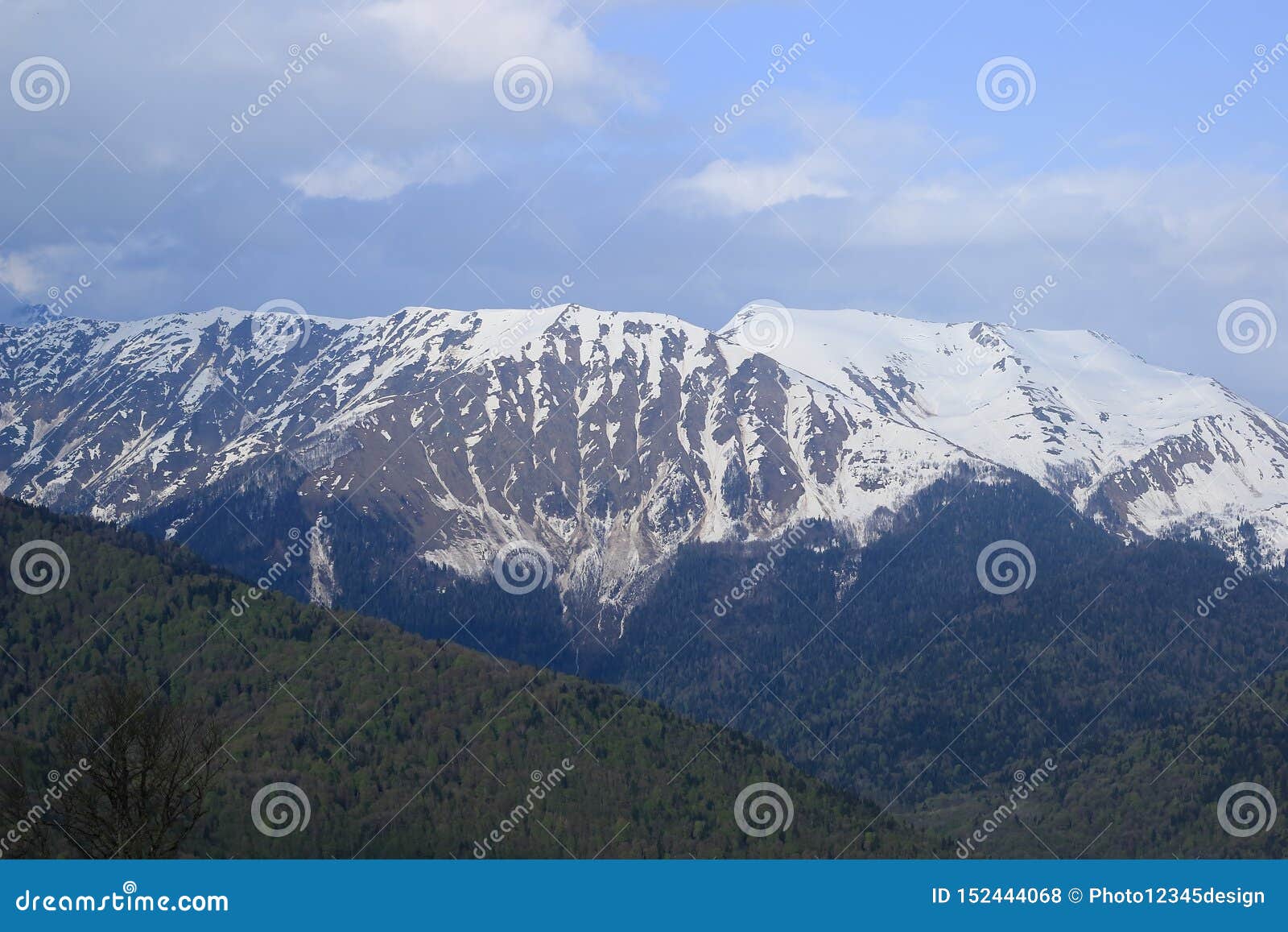 Snow-capped Peaks of the Caucasus Mountains Stock Photo - Image of ...