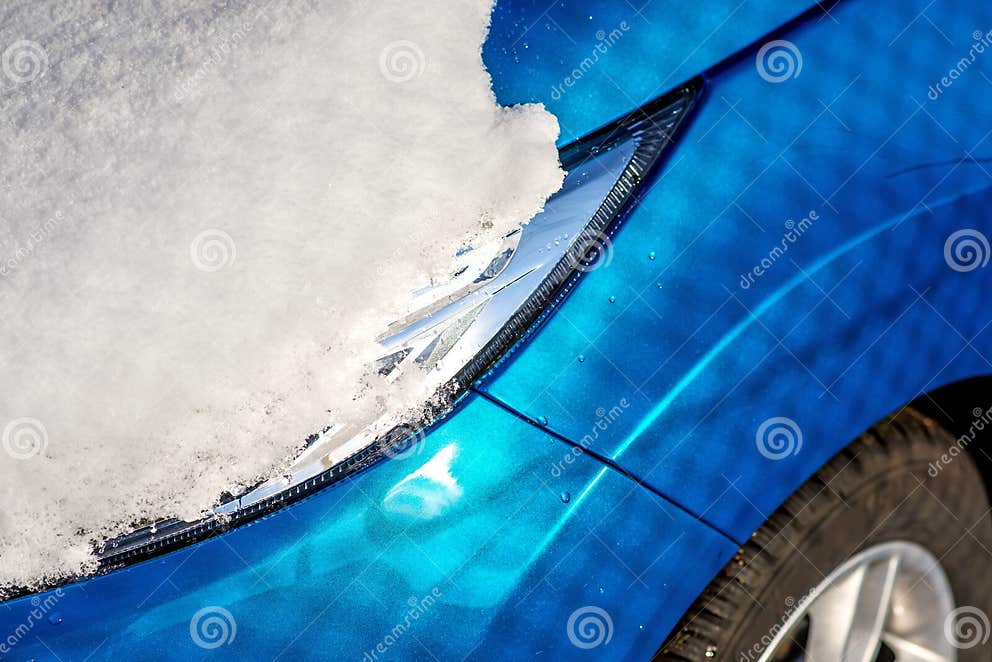 Snow on a car stock image. Image of snowhat, falling - 65420823