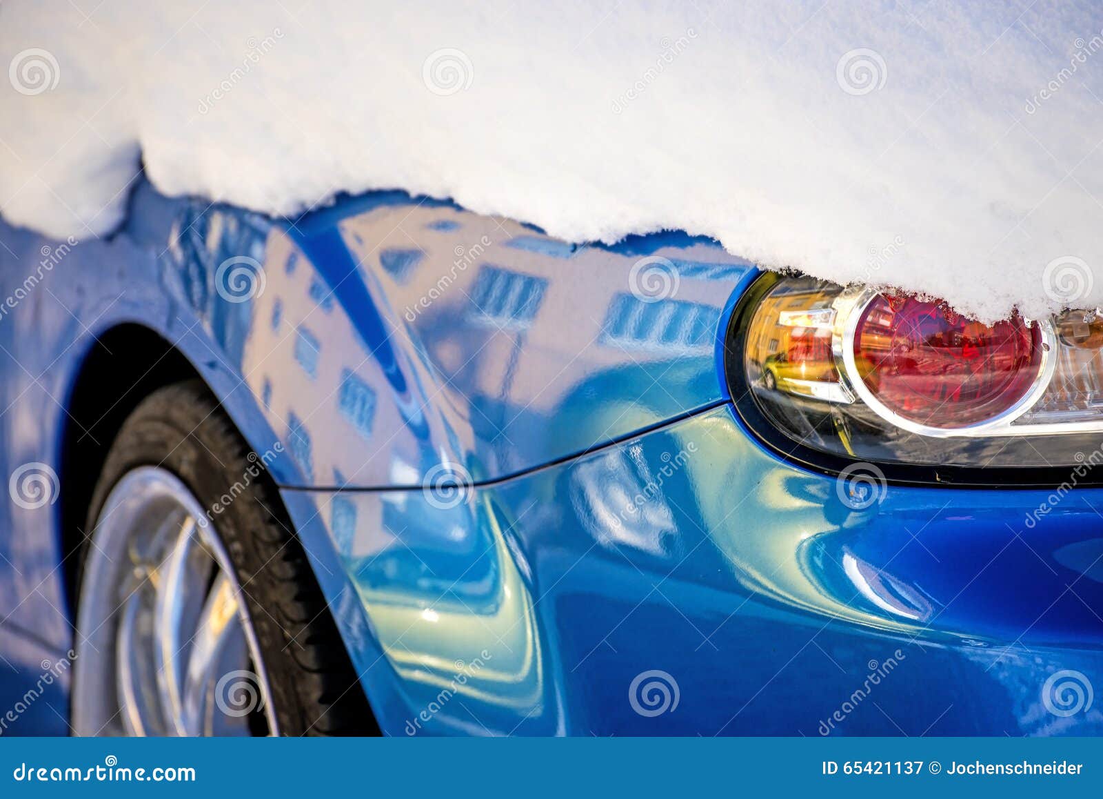 Snow on a car light stock image. Image of contrast, idyll - 65421137