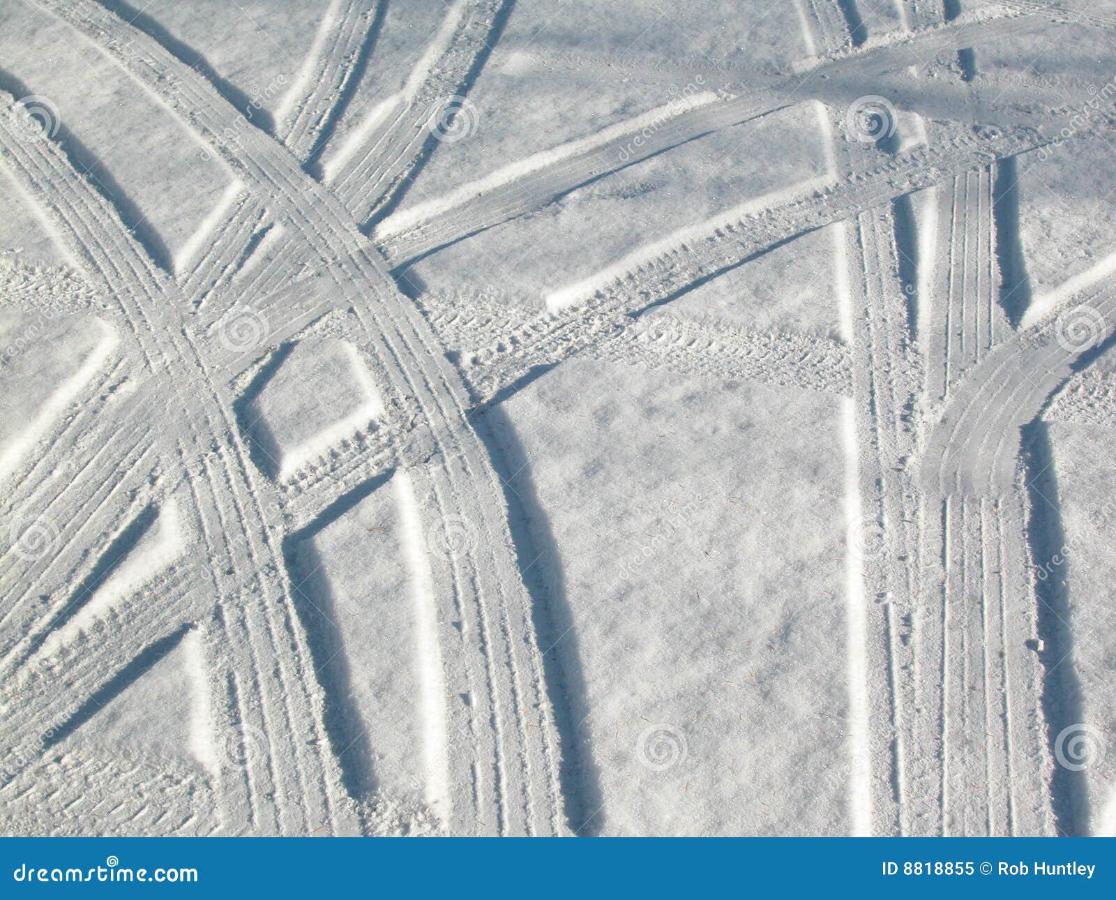 Snow car tracks abstract stock image. Image of highilights - 8818855