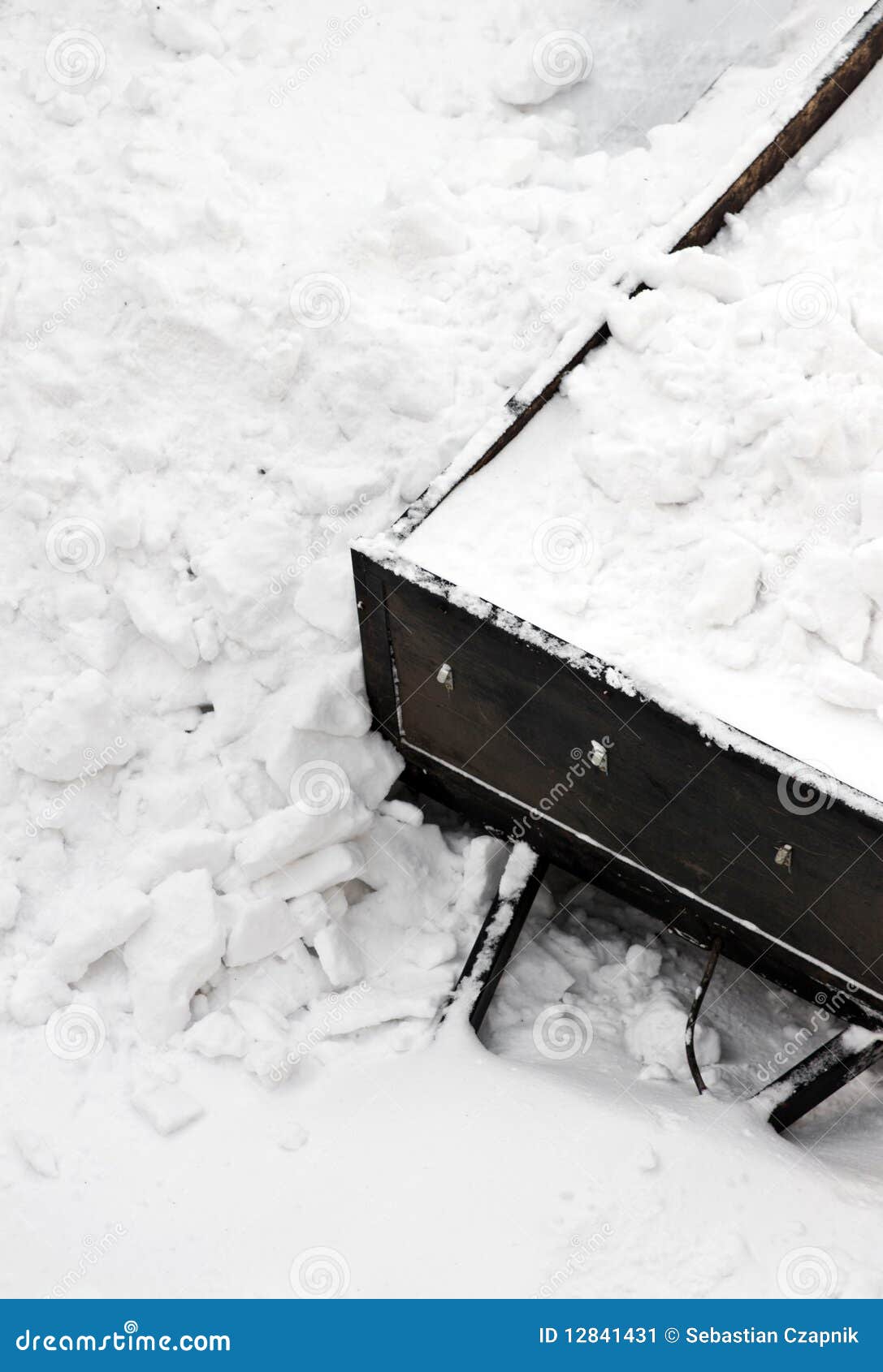 Snow cart stock image. Image of snowed, winter, full - 12841431