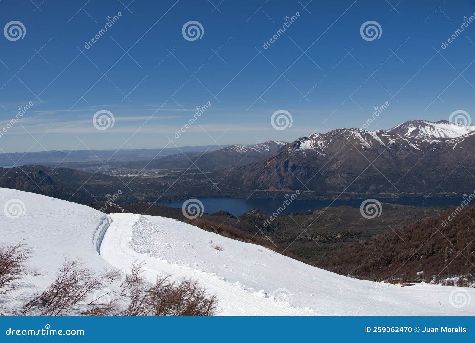 Snow on Cathedral Hill, Bariloche, Argentina Stock Photo - Image of ...