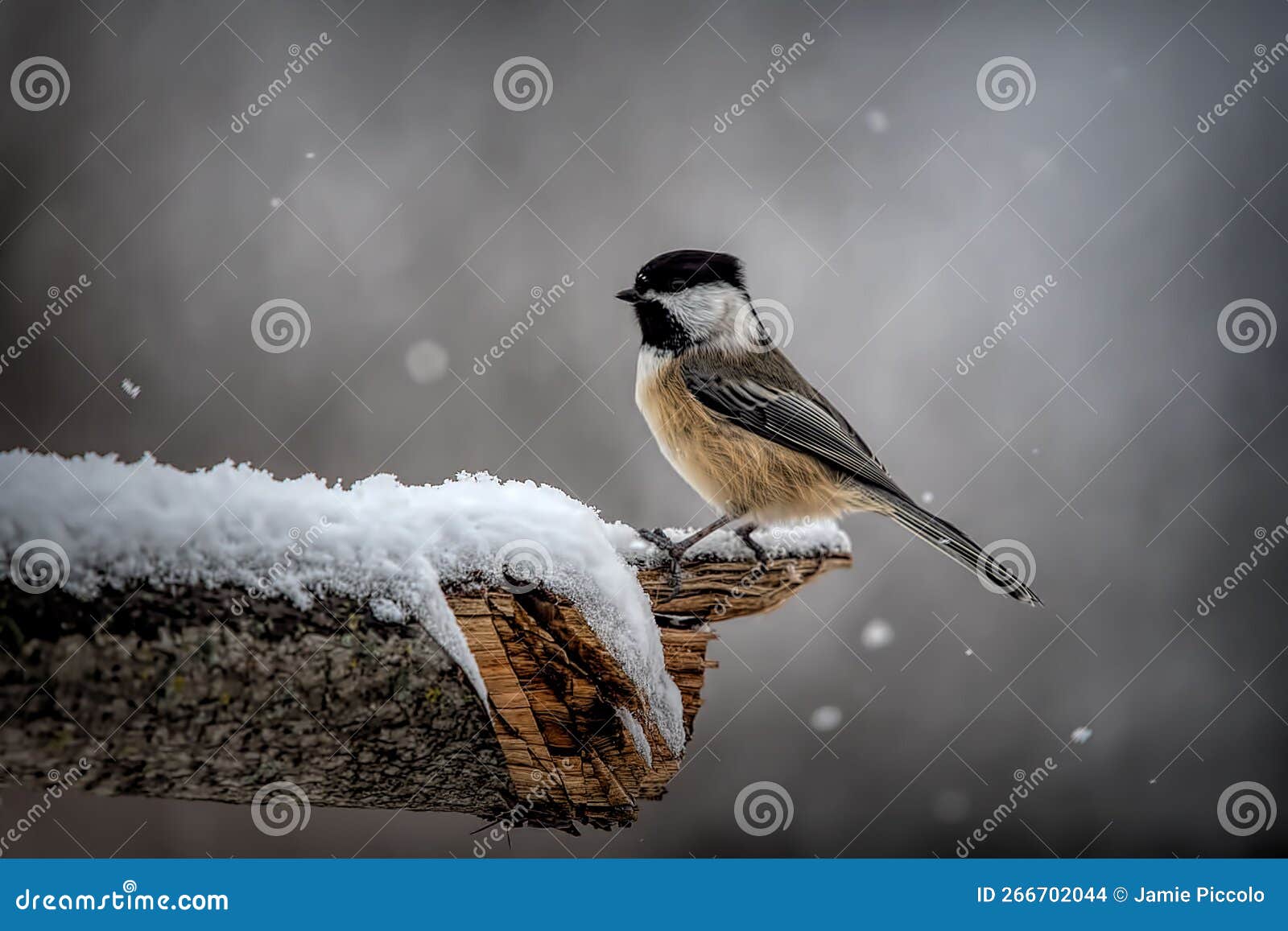 In Snow Chickadee in Winter Snow Stock Photo - Image of winter, snow ...