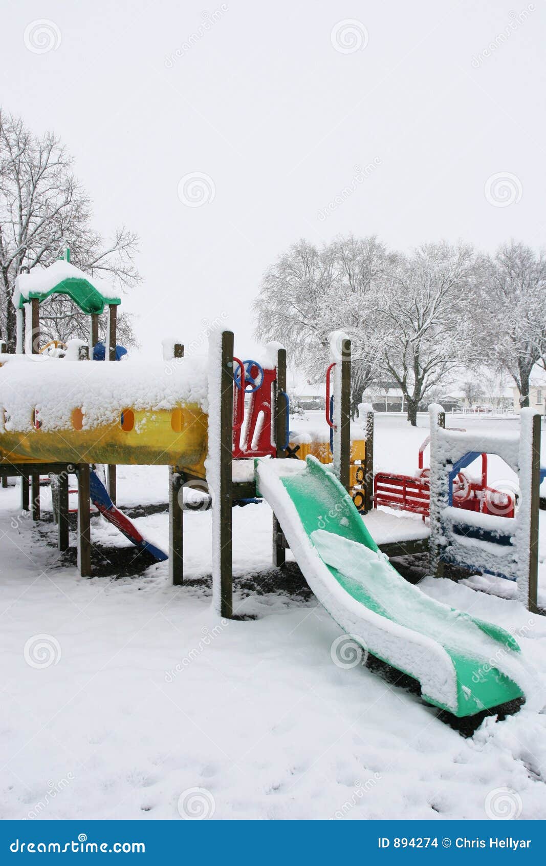 Snow on a Children S Playground Stock Photo - Image of snow, white: 894274