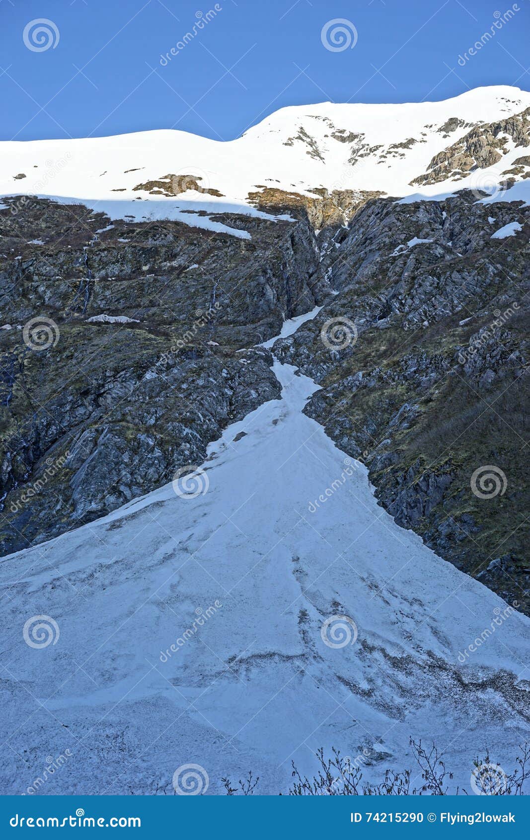 Snow Chute Down a Mountain. Stock Photo - Image of sport, avalanche ...