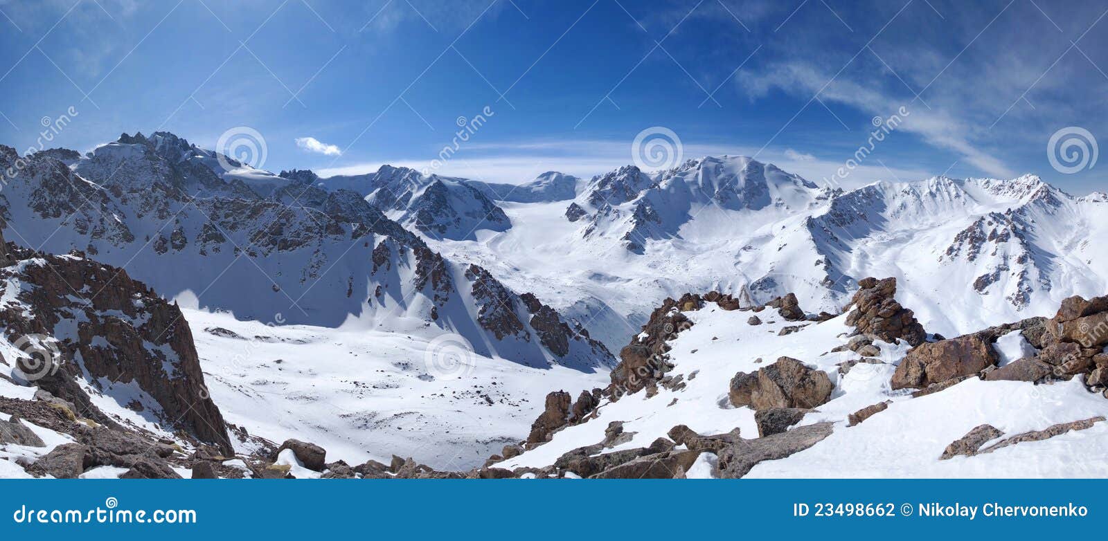 Snow-clad mountains stock photo. Image of beautiful, landscape - 23498662