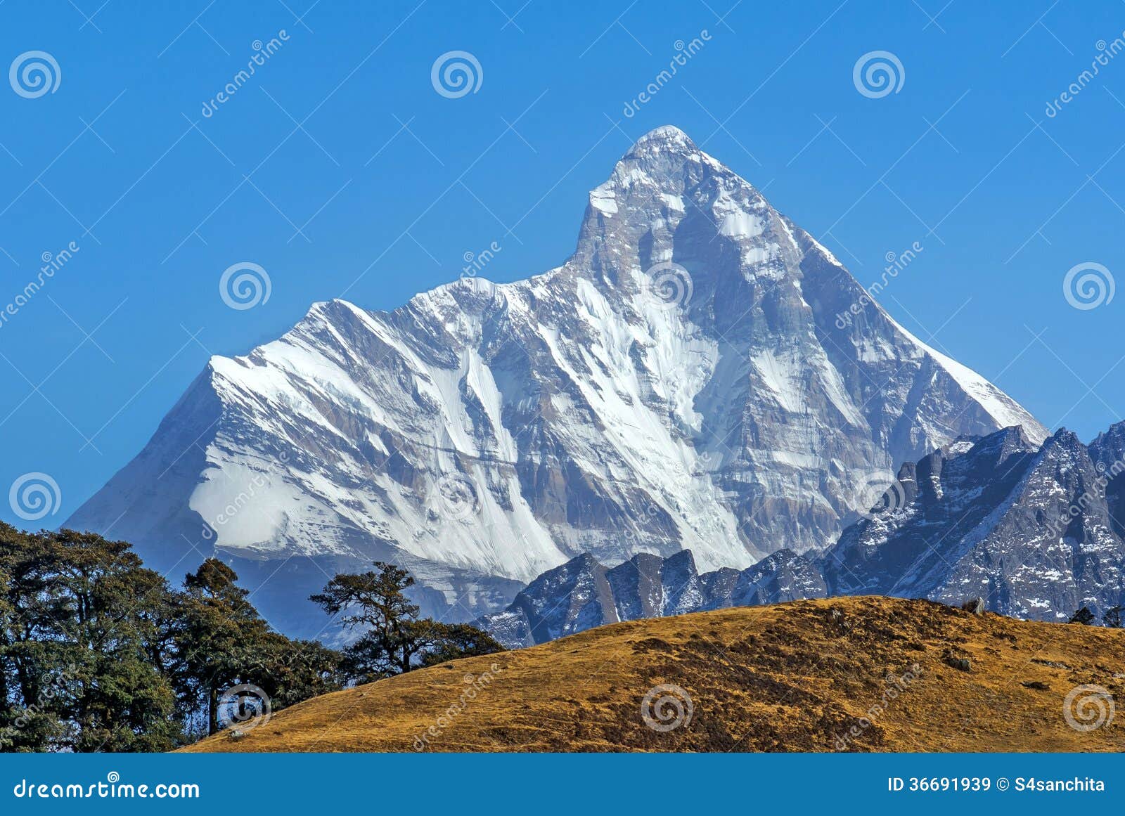 Snow clad peak stock image. Image of glacier, nanda, alipne - 36691939