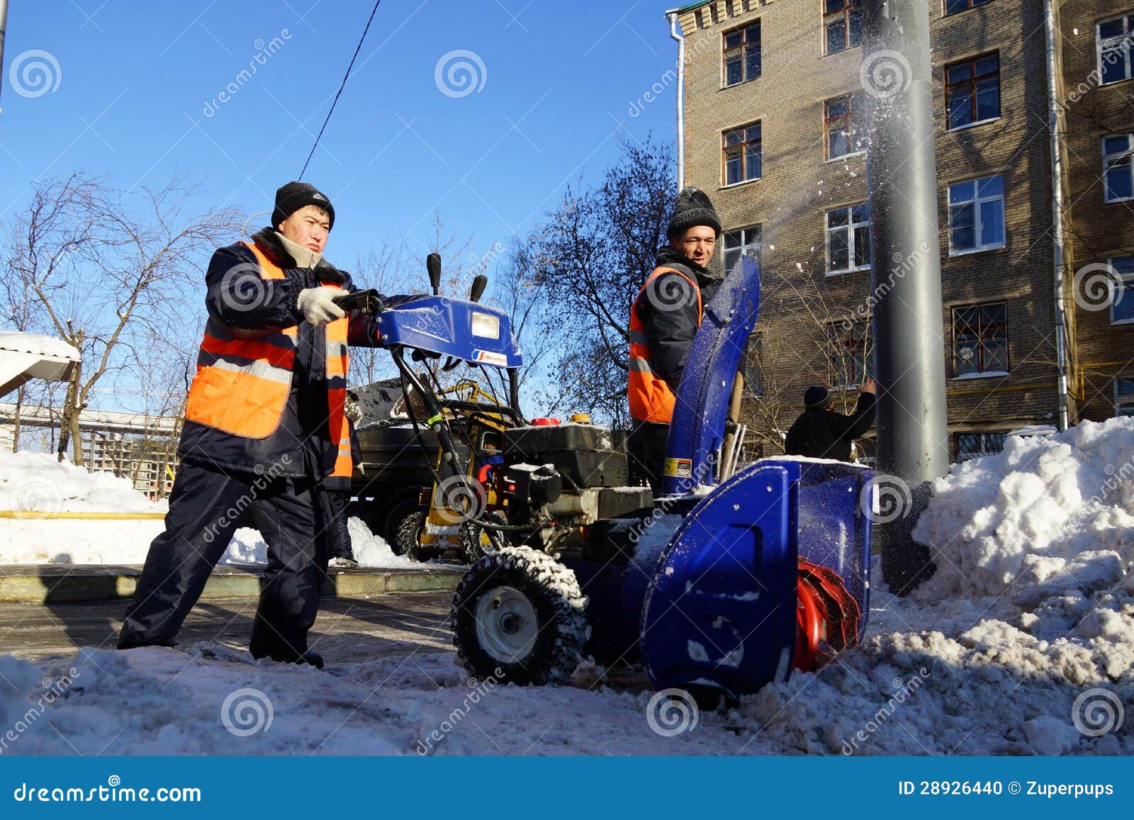 Snow cleaning editorial image. Image of nature, plow - 28926440