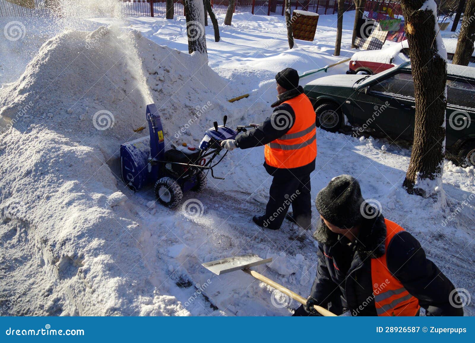 Snow cleaning editorial photography. Image of industrial - 28926587
