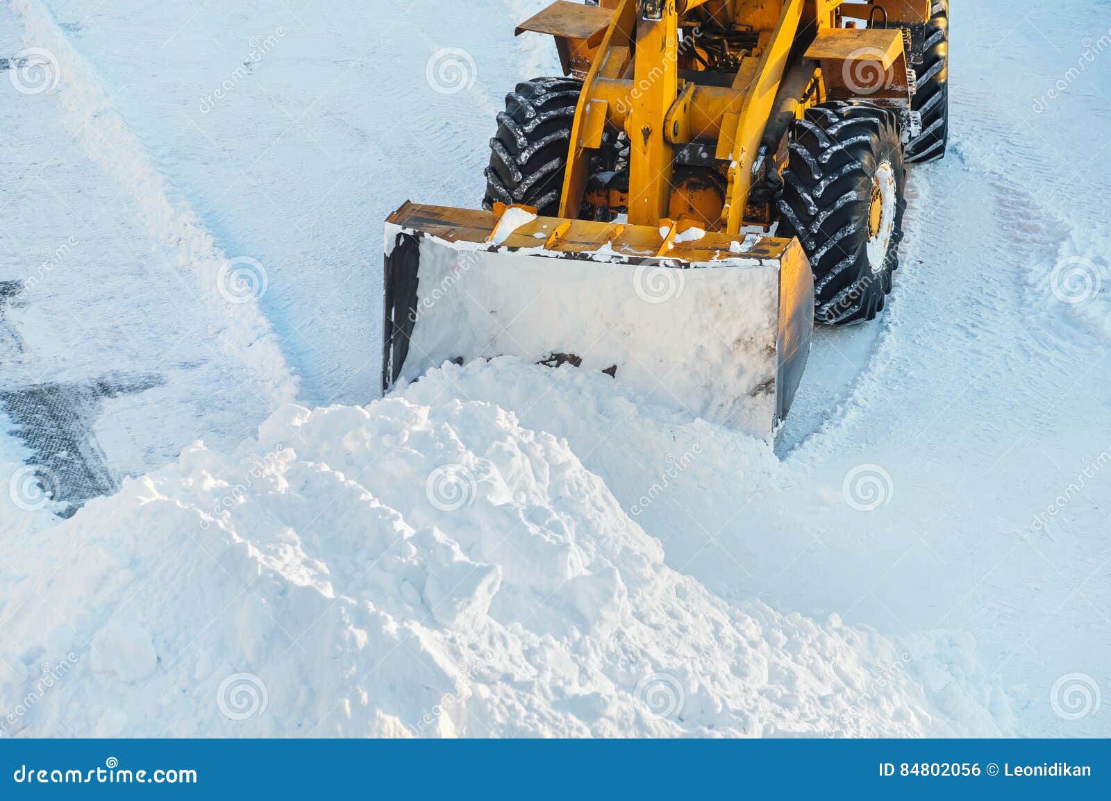 Snow clearing. stock photo. Image of scraper, clears - 84802056