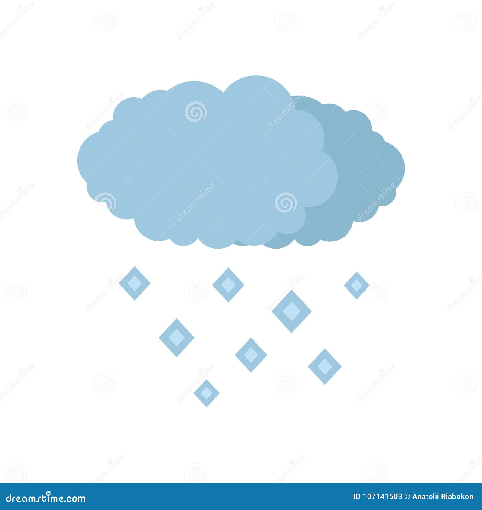 Snow Cloud Icon, Flat Style Stock Vector - Illustration of forecast ...