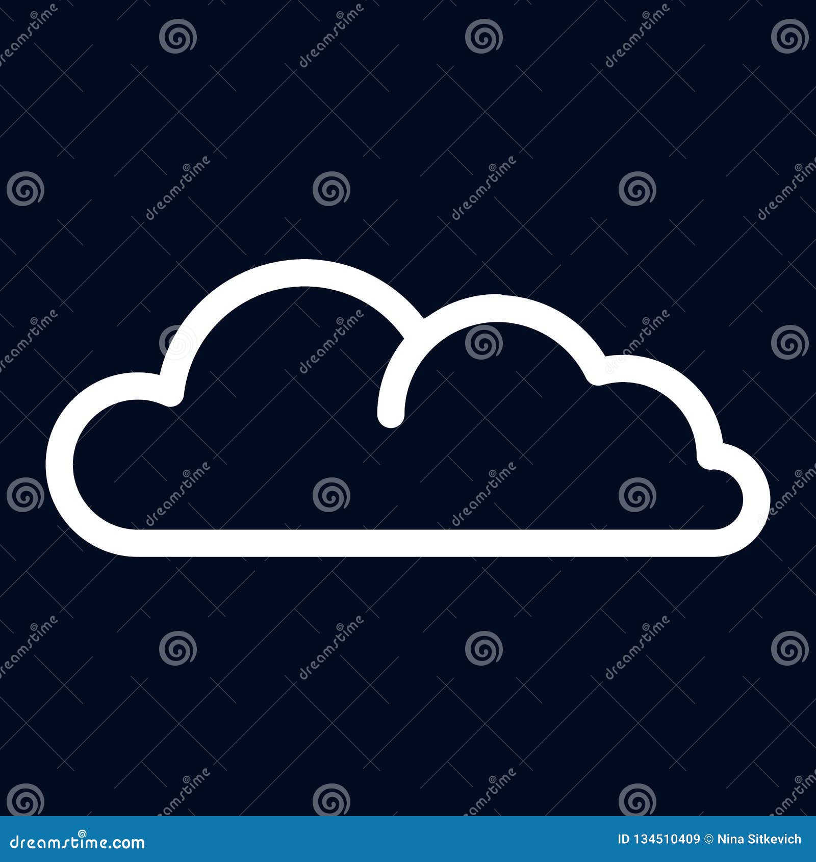 Snow Cloud Icon, Outline Style Stock Vector - Illustration of element ...