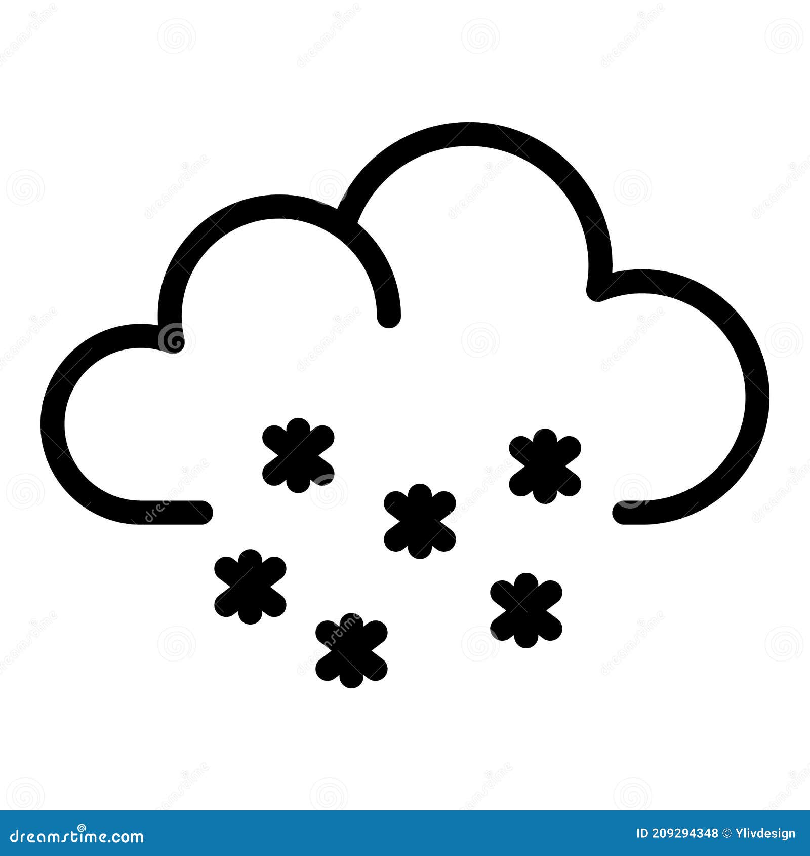 Snow Cloud Icon, Outline Style Stock Vector - Illustration of season ...