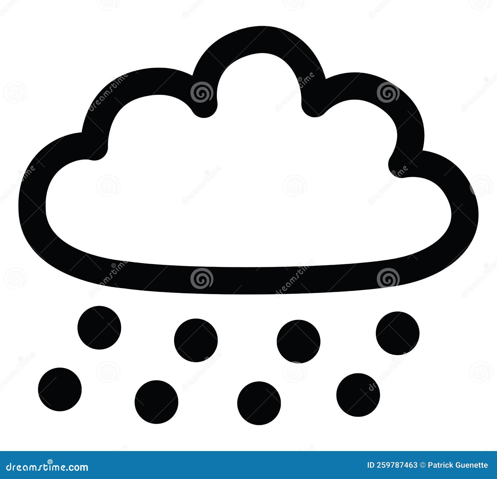 Snow cloud, icon stock vector. Illustration of outdoor - 259787463