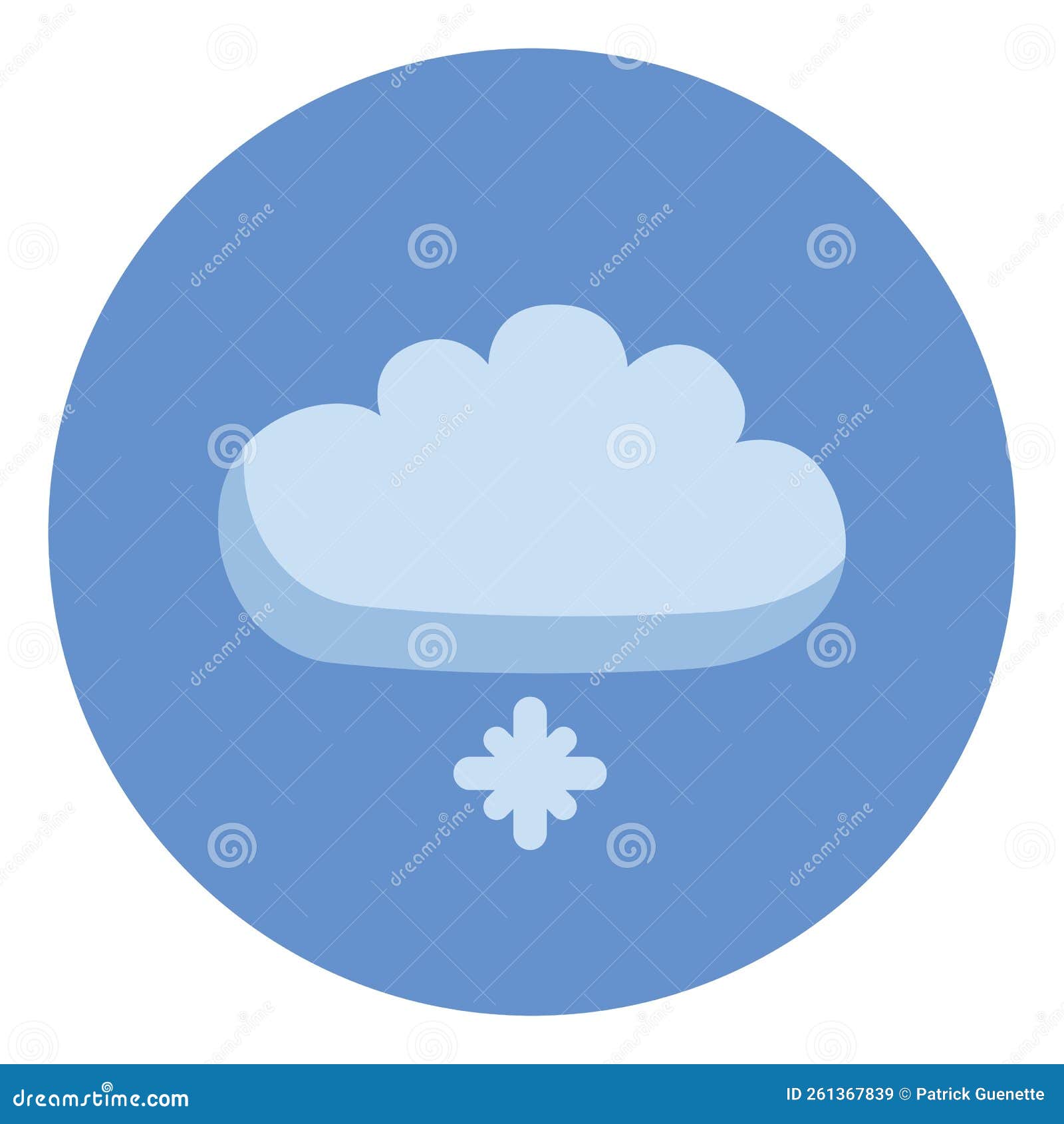 Snow cloud, icon stock vector. Illustration of symbol - 261367839