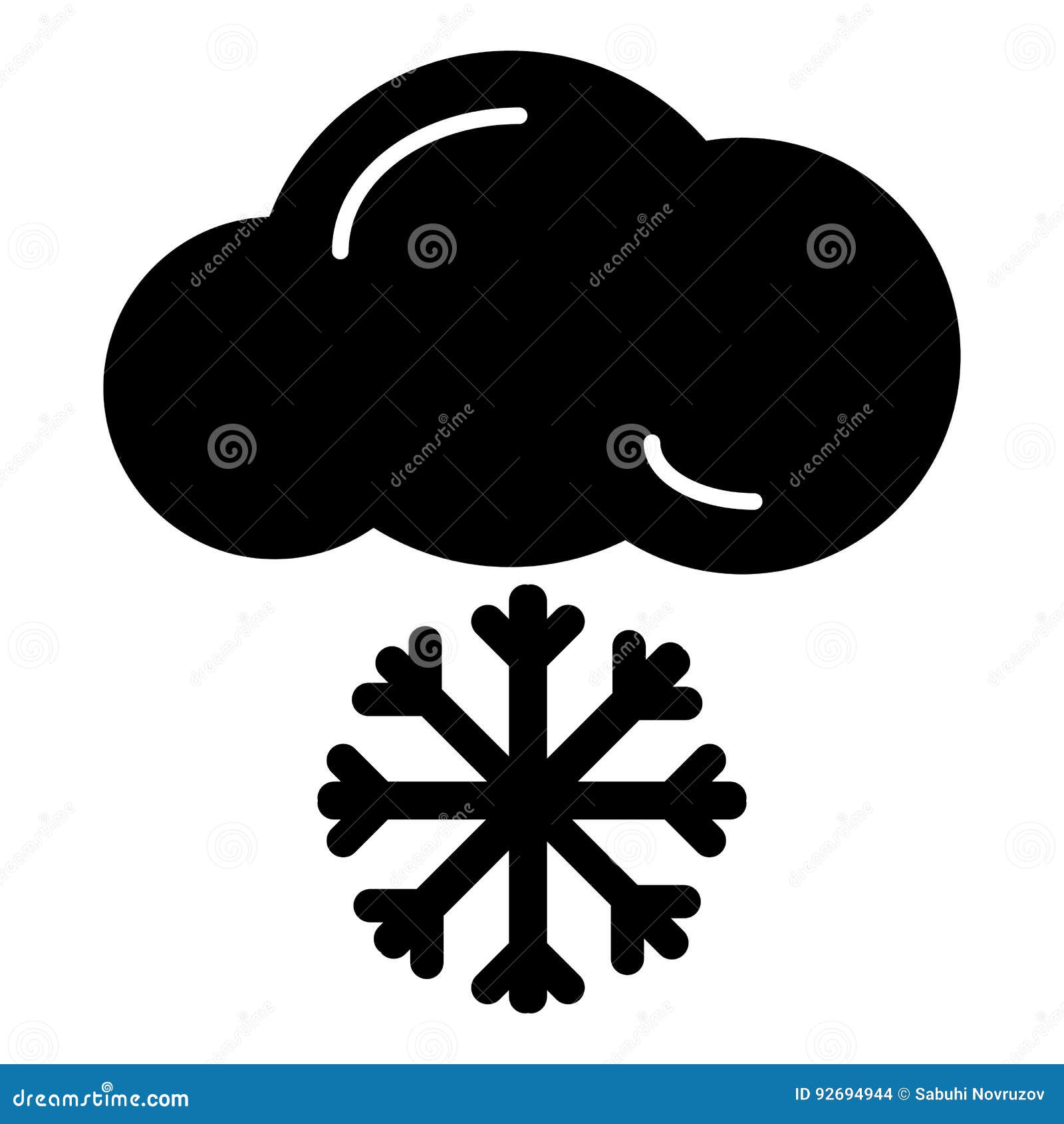 Snow Cloud Meteo Icon. Vector Isolated on White Stock Vector ...