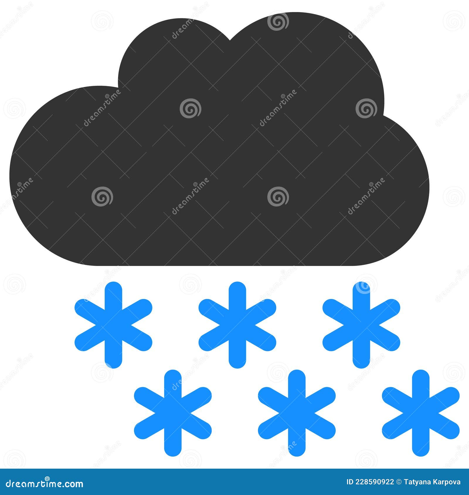 Snow Cloud Vector Icon Flat Illustration Stock Vector - Illustration of ...