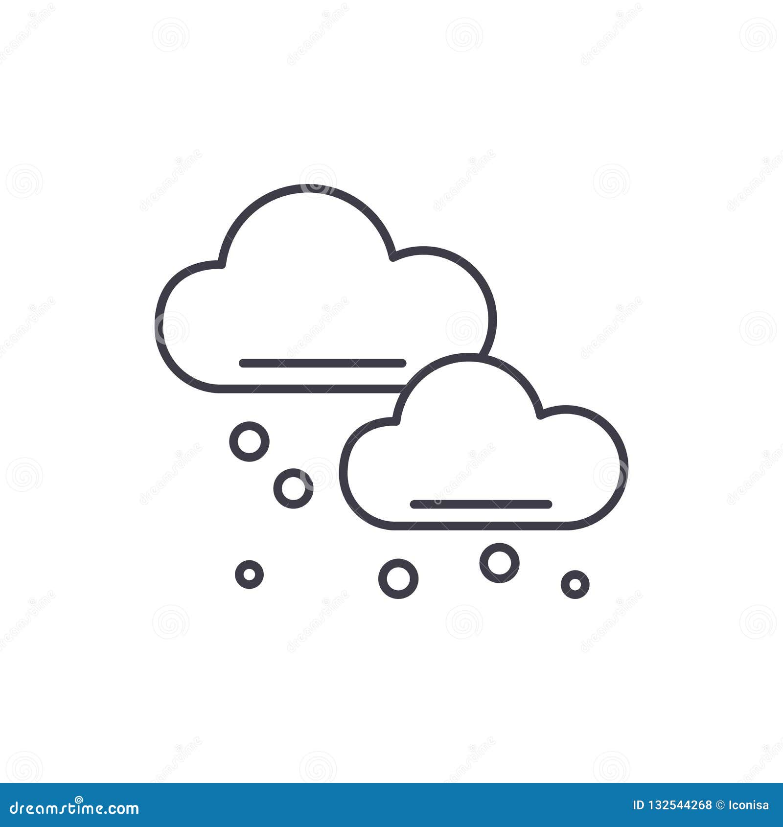 Snow Clouds Line Icon Concept. Snow Clouds Vector Linear Illustration ...