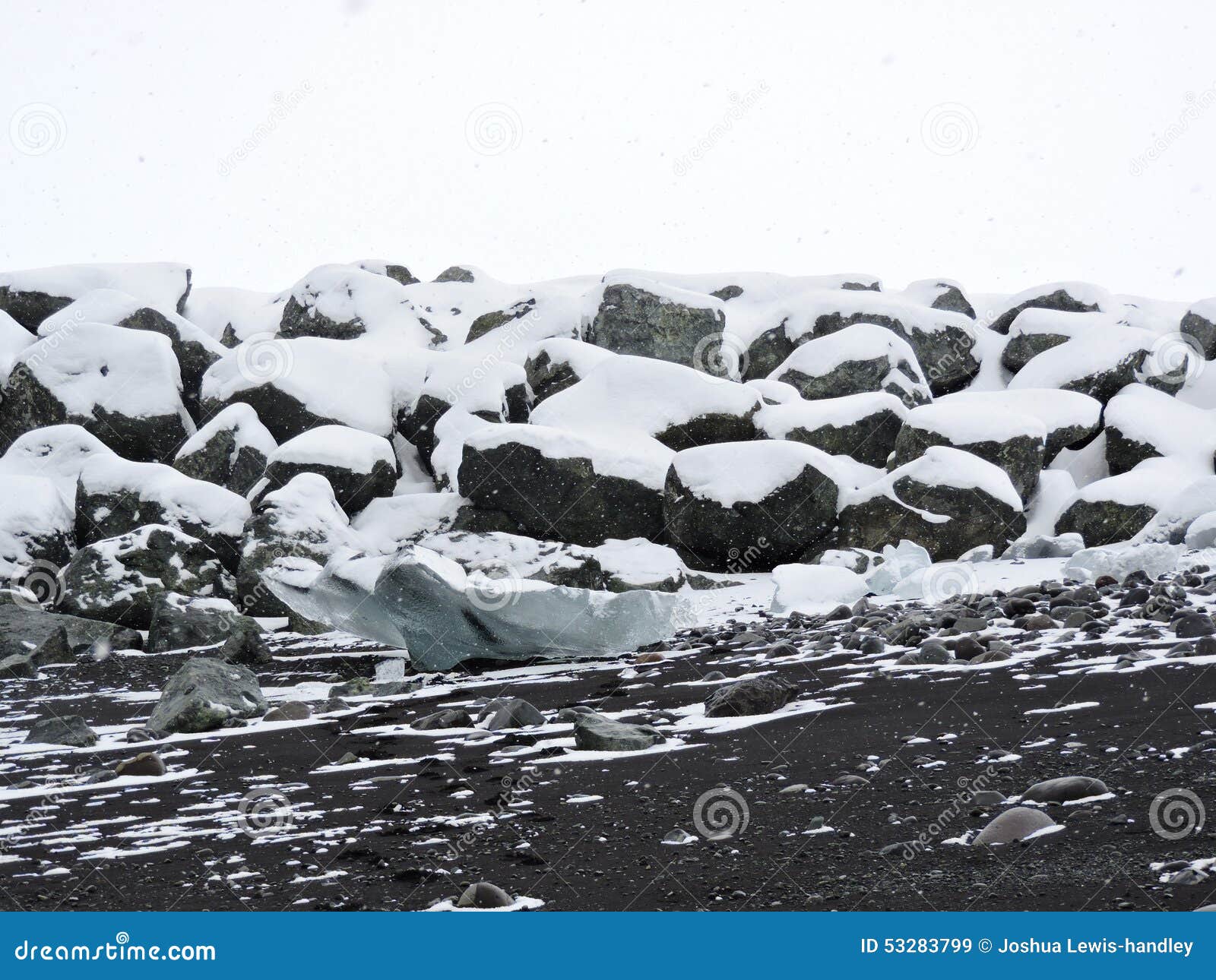 Snow coated boulders. stock image. Image of scenary, travel - 53283799
