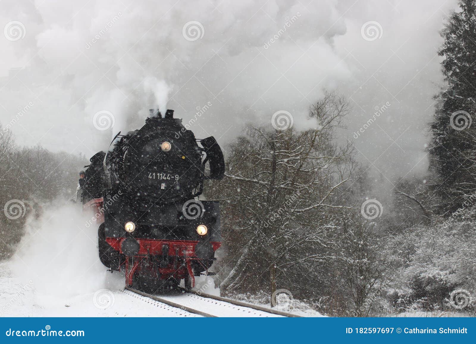 Snow Cold Steam Locomotive Winter Stock Image - Image of freezing ...