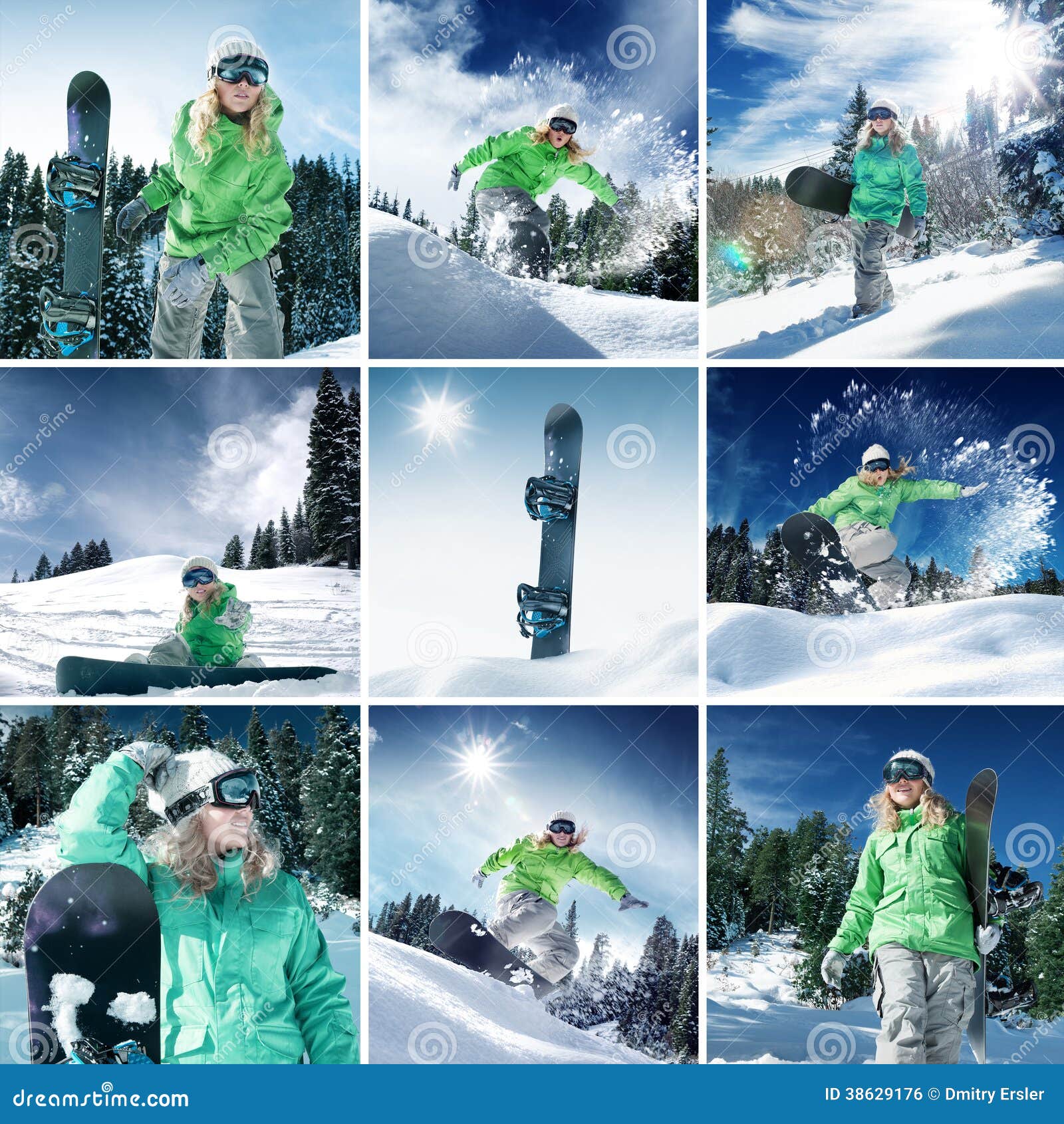 Snow collage stock photo. Image of aspen, mountain, donner - 38629176