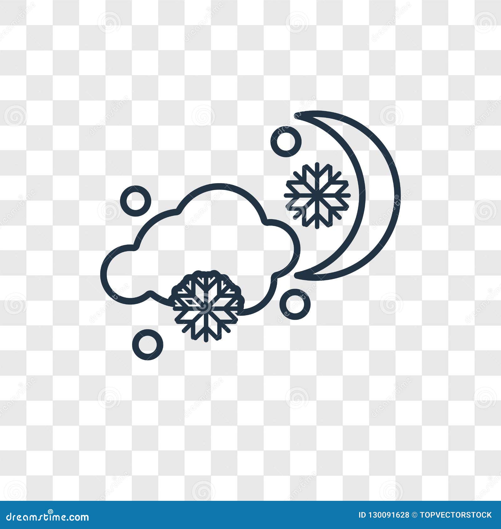 Snow Concept Vector Linear Icon Isolated on Transparent Background ...