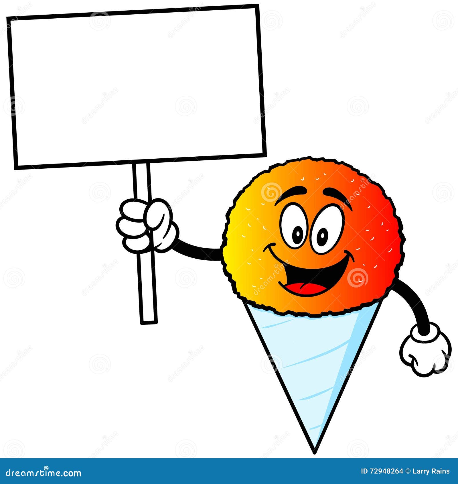 Snow Cone with Sign stock illustration. Illustration of blank - 72948264