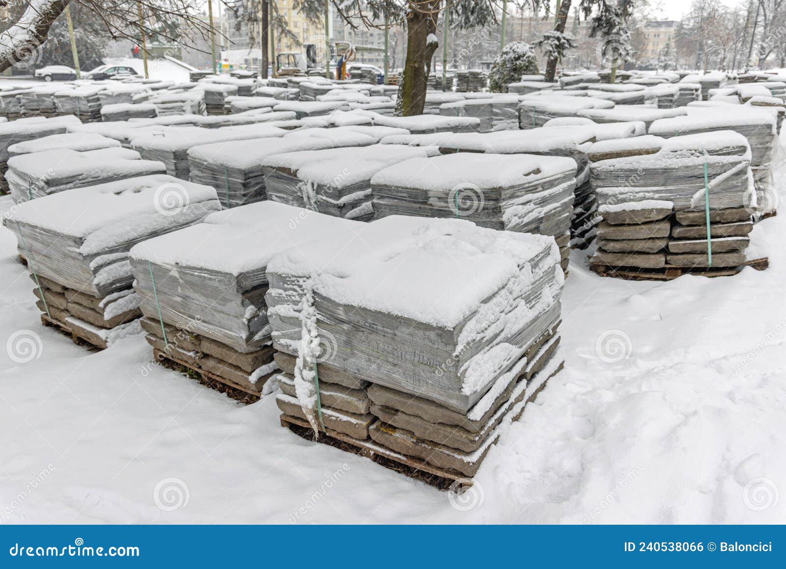 Snow Construction Site stock photo. Image of 2022, winter - 240538066